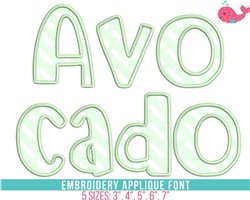 Avocado Applique Font by Maya Kreations on EmbroideryDesigns.com ...
