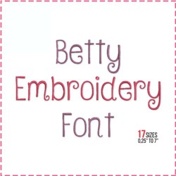 Betty Font by Maya Kreations Home Format Fonts on EmbroideryDesigns.com ...