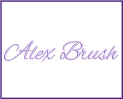 Alex Brush Font by Maya Kreations on EmbroideryDesigns.com ...