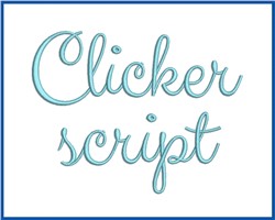 Clicker Script Font by Maya Kreations on EmbroideryDesigns.com | EmbroideryDesigns.com