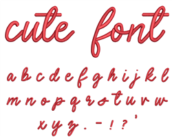 Cute Script by Mira Embroidery Home Format Fonts on EmbroideryDesigns ...