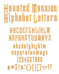 Haunted Mansion Fonts by Mira Embroidery on EmbroideryDesigns.com ...