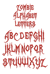 Zombie Fonts by Mira Embroidery on EmbroideryDesigns.com ...