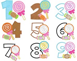 Applique Candies Numbers Font by Needle Noodle Embroidery on ...