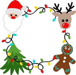 Cartoon Christmas Frame SVG cut file at EmbroideryDesigns.com ...