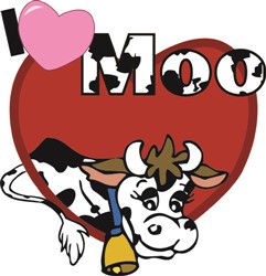 I Love Moo print art print art at EmbroideryDesigns.com ...
