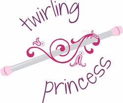 Twirling Princess Baton print art print art at EmbroideryDesigns.com ...