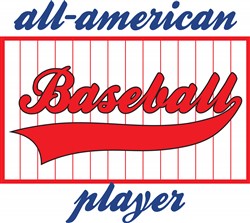 All-American Baseball Player print art print art at EmbroideryDesigns ...