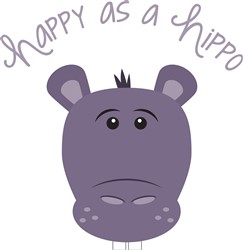 Happy Hippo print art print art at EmbroideryDesigns.com ...