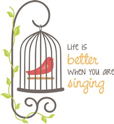 Spring Bird Singing print art print art at EmbroideryDesigns.com ...