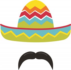 Mexican Sombrero Mustache SVG cut file at EmbroideryDesigns.com ...