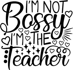 Bossy Teacher SVG cut file at EmbroideryDesigns.com | EmbroideryDesigns.com