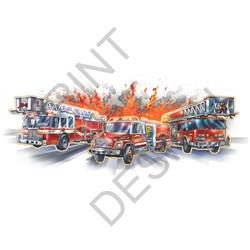 Fire Truck Collage print art print art at EmbroideryDesigns.com ...