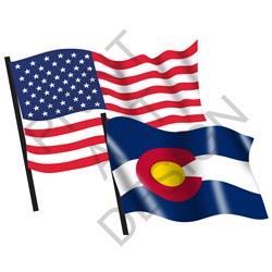 U. S. and Colorado Flags print art print art at EmbroideryDesigns.com ...