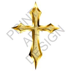 Gold Cross print art print art at EmbroideryDesigns.com ...