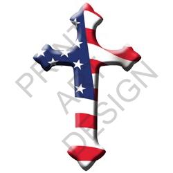 Cross With Flag print art print art at EmbroideryDesigns.com ...
