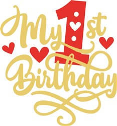 First Birthday SVG cut file at EmbroideryDesigns.com ...