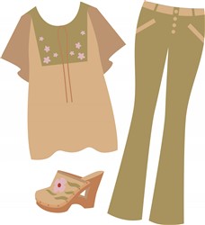 Hippie Bell Bottoms print art print art at EmbroideryDesigns.com ...