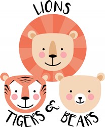 Lions and Tigers and Bears print art print art at EmbroideryDesigns.com ...