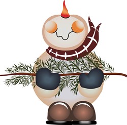 SNOWMAN WITH TREE print art print art at EmbroideryDesigns.com ...