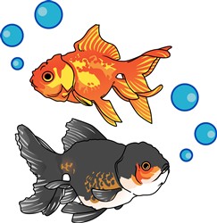 GOLDFISH AND BUBBLES print art print art at EmbroideryDesigns.com ...
