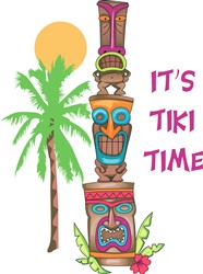 ITS TIKI TIME print art print art at EmbroideryDesigns.com ...