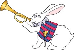White Rabbit & Trumpet print art print art at EmbroideryDesigns.com ...