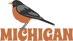 Michigan Robin print art print art at EmbroideryDesigns.com ...