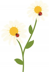 Ladybugs On Daisies print art print art at EmbroideryDesigns.com ...