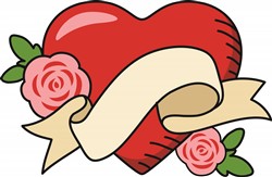 Heart Banner print art print art at EmbroideryDesigns.com ...