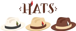 Fedora Hats print art print art at EmbroideryDesigns.com ...