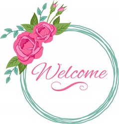 Welcome Roses print art print art at EmbroideryDesigns.com ...