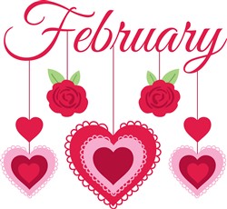 February Hearts print art print art at EmbroideryDesigns.com ...