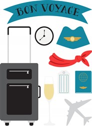 Bon Voyage print art print art at EmbroideryDesigns.com ...