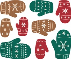 Winter Mittens print art print art at EmbroideryDesigns.com ...