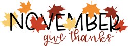 November Give Thanks print art print art at EmbroideryDesigns.com ...