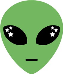 Alien Head print art print art at EmbroideryDesigns.com ...