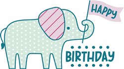 Happy Birthday Elephant Applique print art print art at ...
