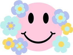 Flower Smiley Face print art print art at EmbroideryDesigns.com ...
