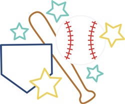 Baseball Outline print art print art at EmbroideryDesigns.com ...