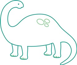 Brontosaurus Dinosaur Outline print art print art at EmbroideryDesigns ...