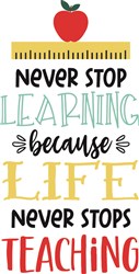 Never Stop Learning print art print art at EmbroideryDesigns.com ...