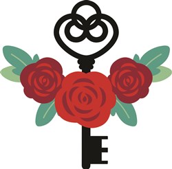 Key & Red Roses print art print art at EmbroideryDesigns.com ...