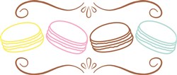 Macaron French Cookies Outline Border print art print art at ...