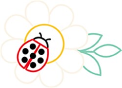 Cute Ladybug Daisy Outline print art print art at EmbroideryDesigns.com ...