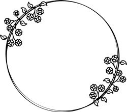 Floral Vine Circle Frame SVG cut file at EmbroideryDesigns.com ...
