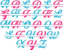 Split Script Alphabet SVG cut file at EmbroideryDesigns.com ...