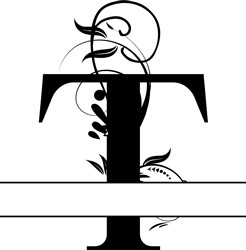 Elegant Split Letter T SVG cut file at EmbroideryDesigns.com ...