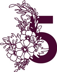 Floral Alphabet Number 5 SVG cut file at EmbroideryDesigns.com ...