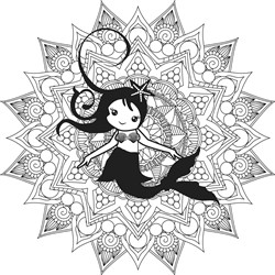 Mermaid & Decorative Mandala SVG cut file at EmbroideryDesigns.com ...